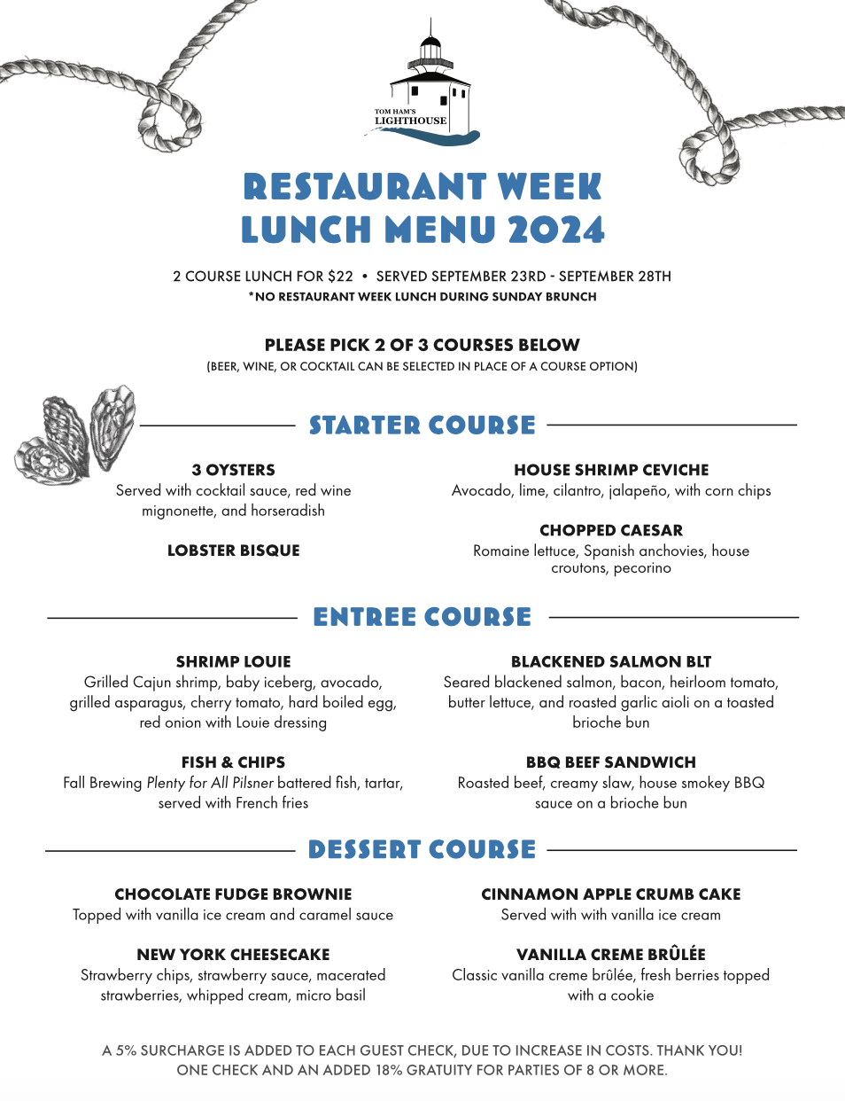2024 Fall San Diego Restaurant Week Lunch Menu